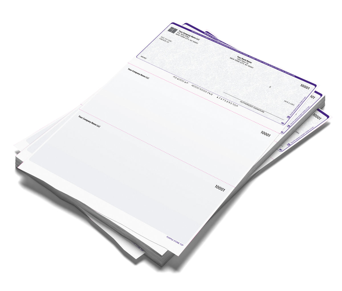 Computer Check On Top (Printed) – Express Check Printing